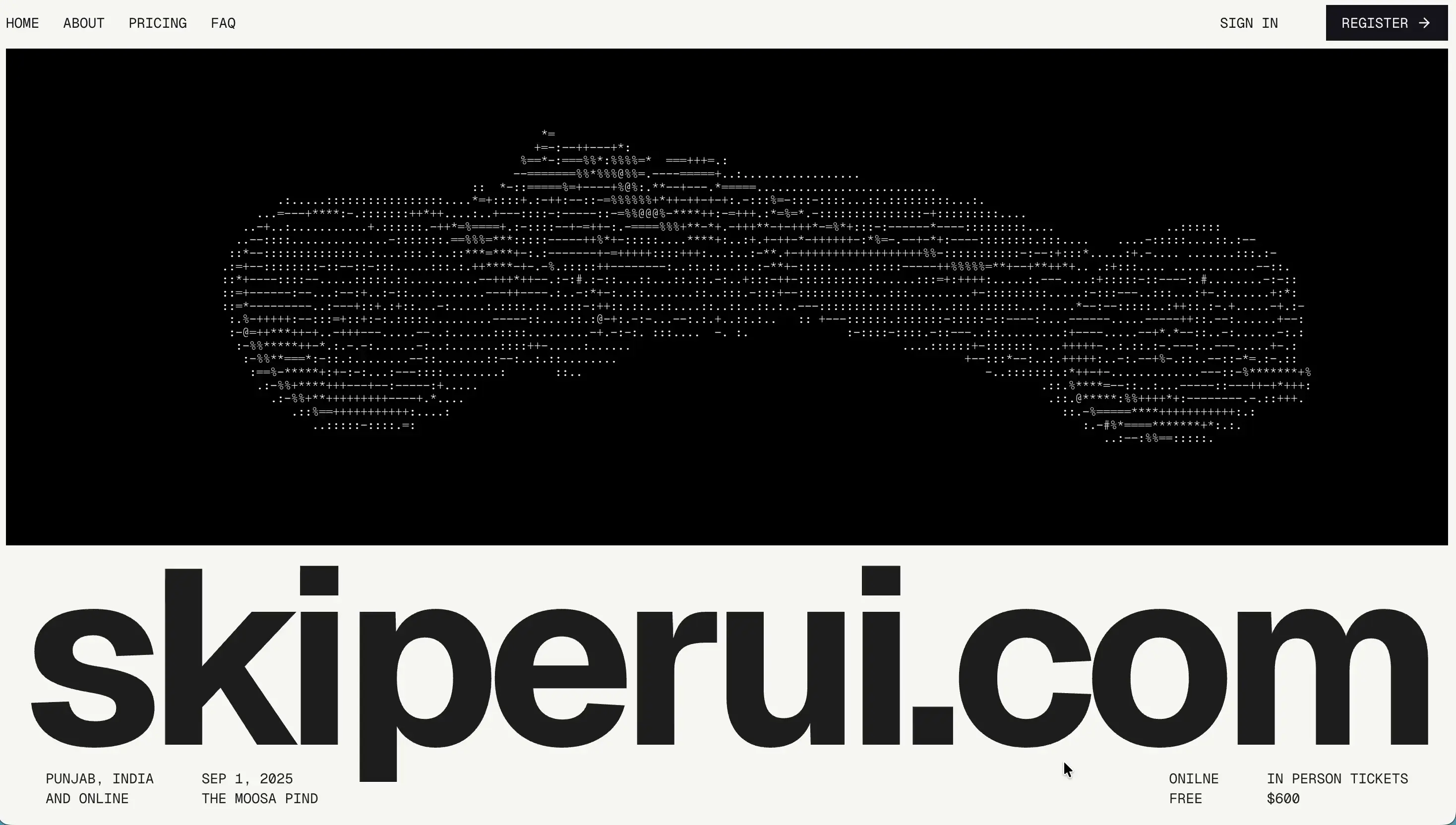 Ascii Simulation | Skiper UI | Skiper UI