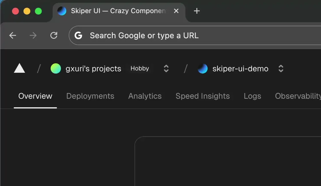Vercel navigation bar | Skiper UI | Skiper UI